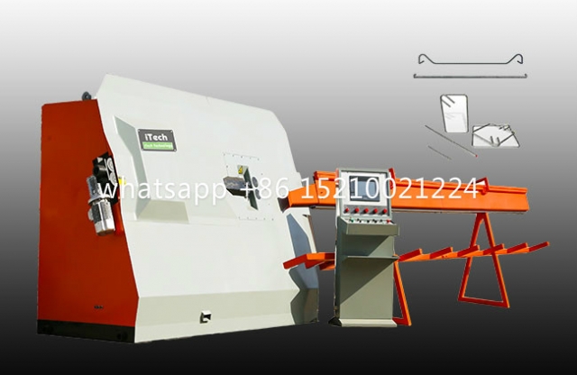 Reinforcement steel rebar double bender machine in steel fabricate cut ...